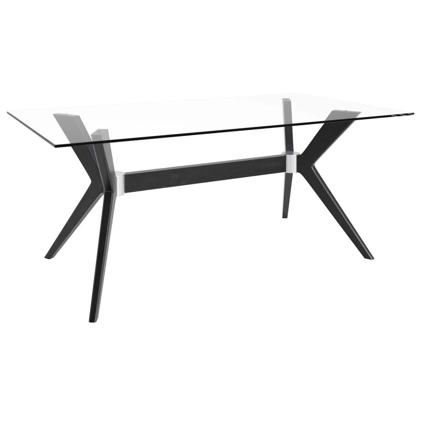 Canadel Downtown GRE04072CL05MDPNF Contemporary Customizable Rectangular Table with Glass Top ...